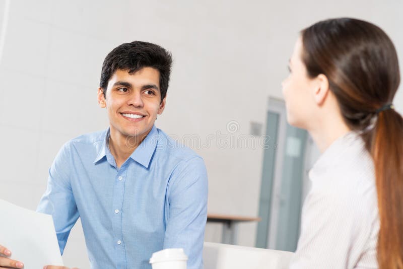Portrait of a Young Man at a Business Meeting Stock Photo - Image of ...