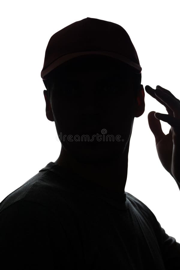 Portrait Young Man in Cap with Hand Near Head Stock Photo - Image of ...