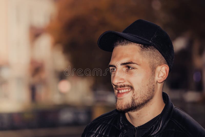 Portrait of Young Man with Cap Stock Photo - Image of clothing, clothes ...