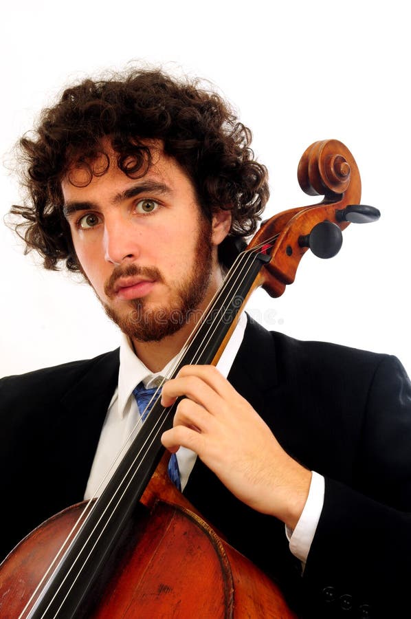Portrait of Young Man with Cello Stock Photo - Image of occupation ...
