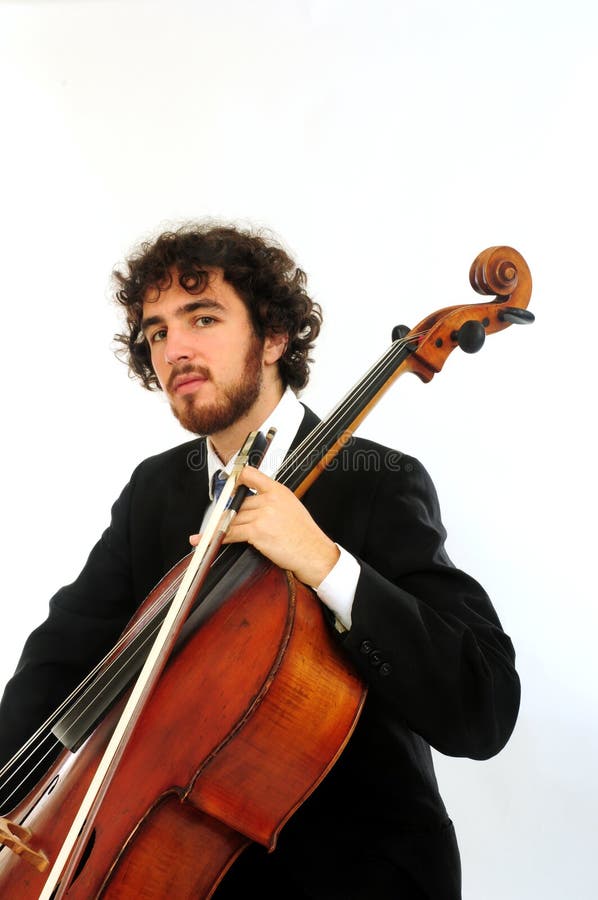Portrait of Young Man with Cello Stock Image - Image of culture, adult ...