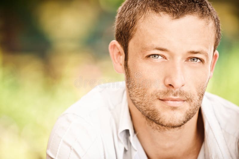 Beautiful Young Man Up Close Stock Image - Image of caucasian, handsome ...