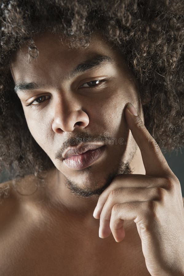 Portrait of Young Man with Curly Hair Stock Photo - Image of curly ... Portrait of Young Man with Curly Hair Stock Photo - Image of curly ...