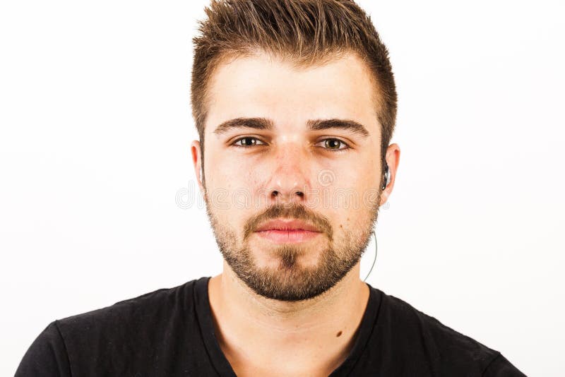 Portrait of a Young Man with 3-days Beard Stock Image - Image of teeni ...
