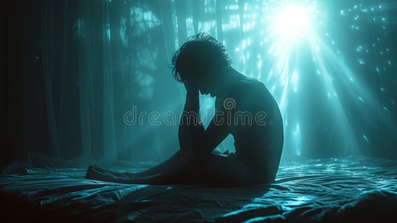 Portrait of a Young Man with Problems Stock Illustration - Illustration ...