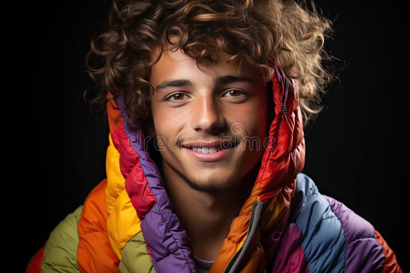 Portrait of a Young Man with Elements of Clothing that Symbolize LGBT ...