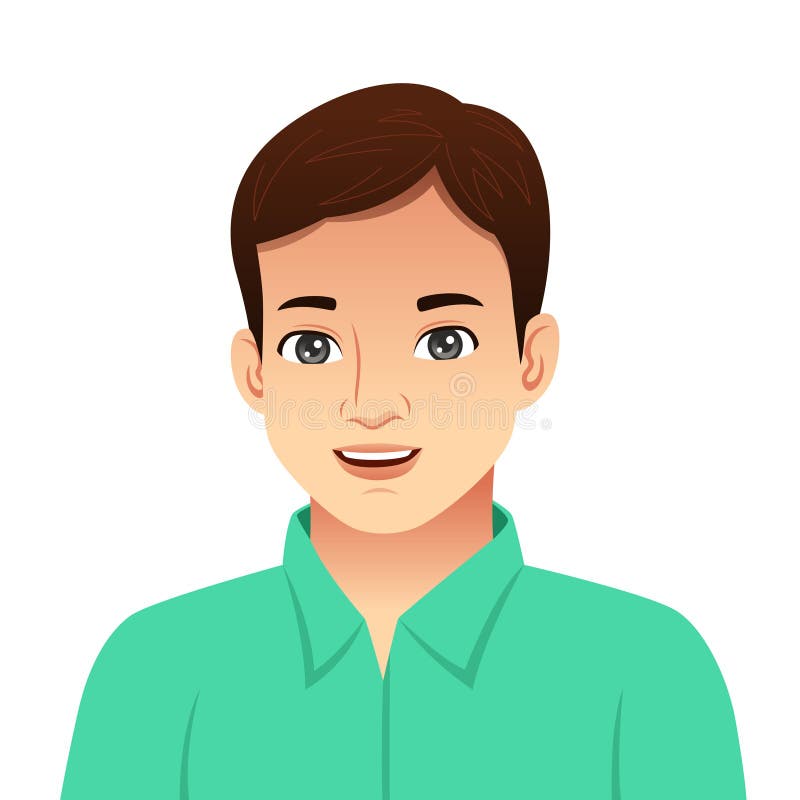 Portrait of a Young Man Illustration Stock Vector - Illustration of ...