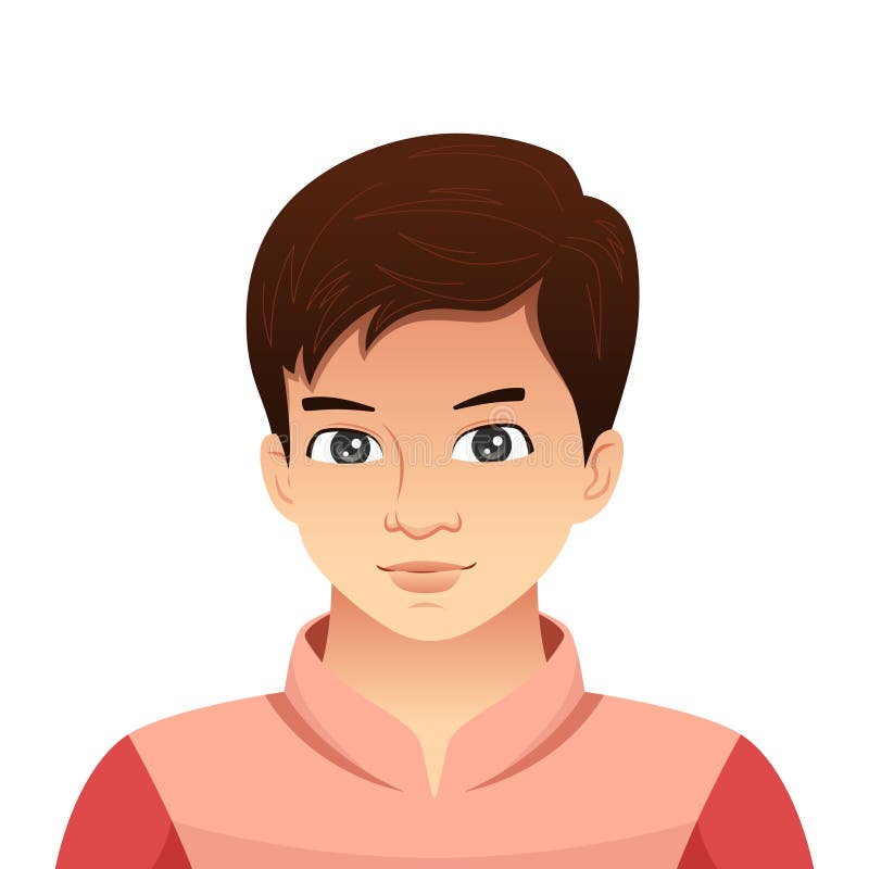 Portrait of a Young Man Illustration Stock Vector - Illustration of ...