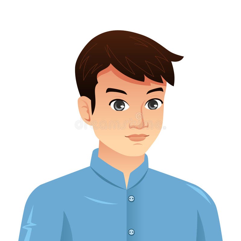 Portrait of a Young Man Illustration Stock Vector - Illustration of ...