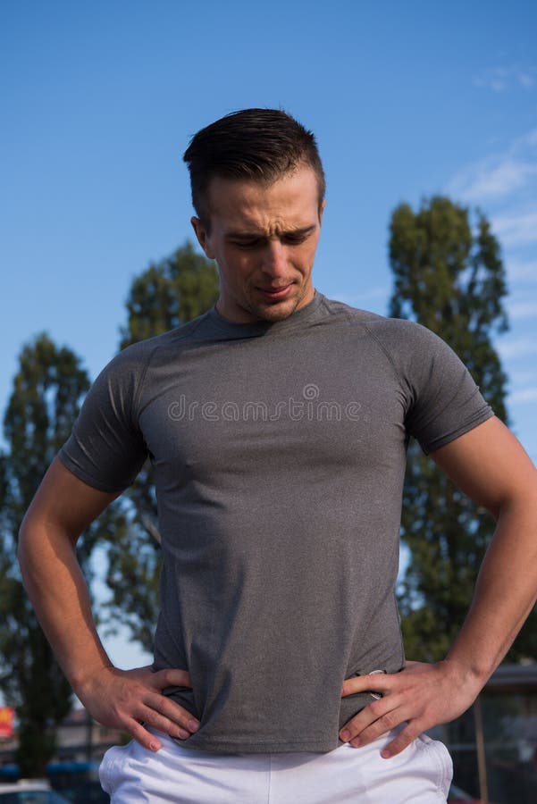 Portrait of a Young Man on Jogging Stock Photo - Image of exercise ...