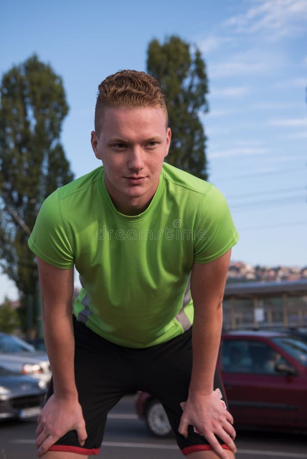 Portrait of a Young Man on Jogging Stock Image - Image of lifestyle ...