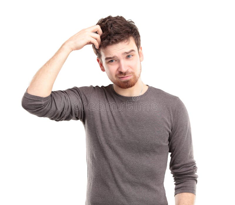 Young Man Looking Perplexed Stock Photo - Image of masculine, model ...