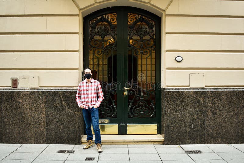 Portrait of Young Man Person Standing in Front of Building Stock Image ...