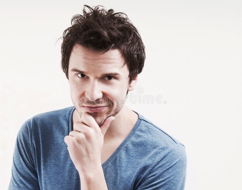 Portrait of Young Man Pointing at You Stock Image - Image of happy ...