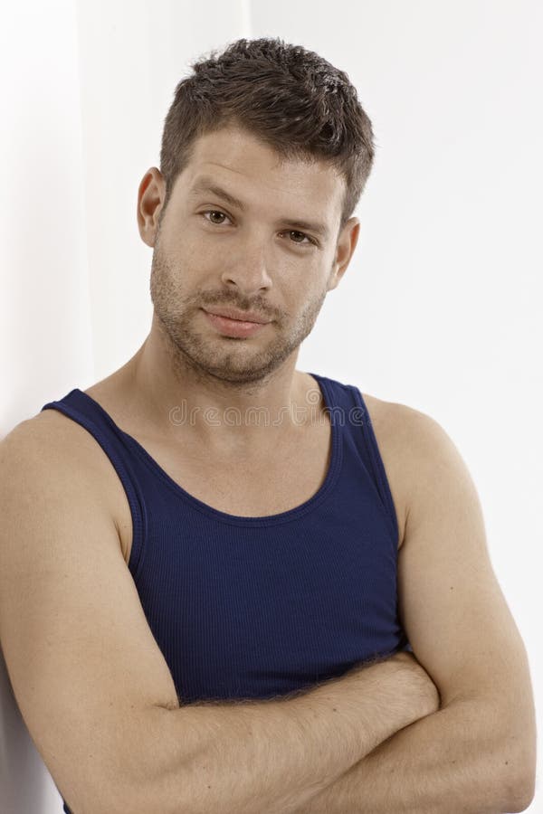 Portrait of Young Man with a Questioning Look Stock Photo - Image of ...