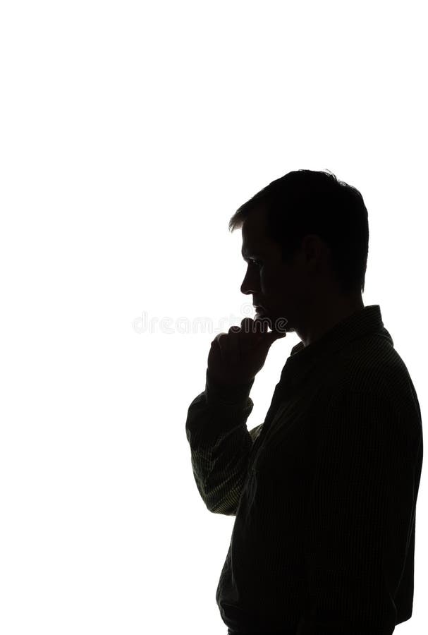 Portrait of a Young Man, Side View Stock Image - Image of dark, view ...