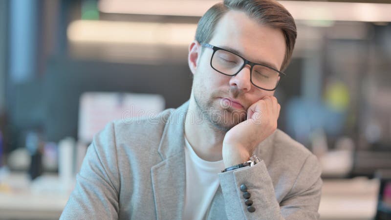 Portrait of Young Man Sleeping at Work Stock Photo - Image of ...