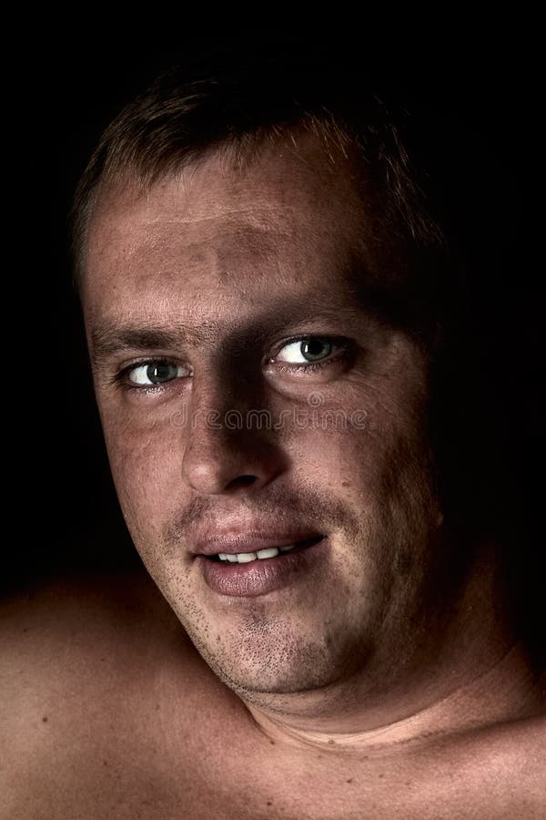 Portrait of a Young Man in the Style of Low-key Stock Image - Image of ...