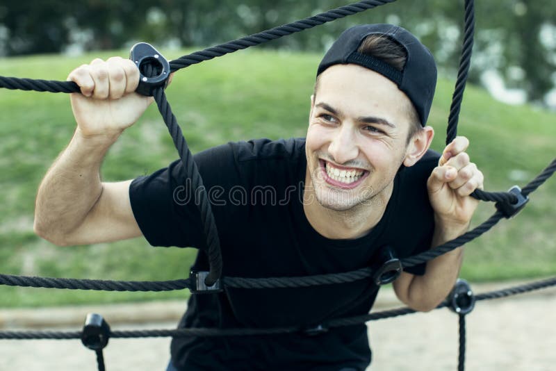 Portrait of a Young Man in the Summer Outdoors. Stock Photo - Image of ...