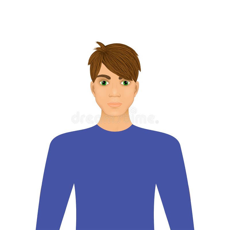 Portrait of a Young Man. Vector Illustration. - Vector Stock ...