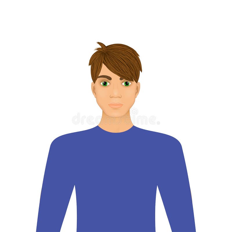 Portrait of a Young Man. Vector Illustration. - Vector Stock ...
