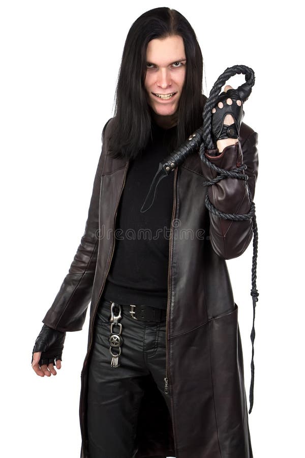Portrait of Young Man with the Whip Stock Photo - Image of casual ...