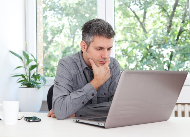 Portrait of Young Man at Work Stock Photo - Image of office, looking ...