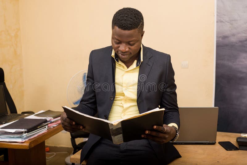 Portrait of Young Man at Work, Smiling Stock Image - Image of ...