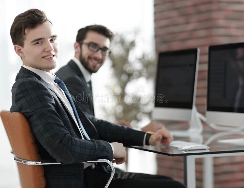 Young Manager at his Desk. stock image. Image of network - 100533991