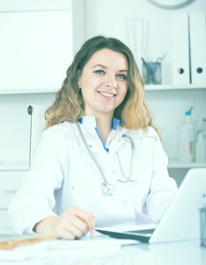Portrait of Young Medical Worker Stock Photo - Image of female, center ...