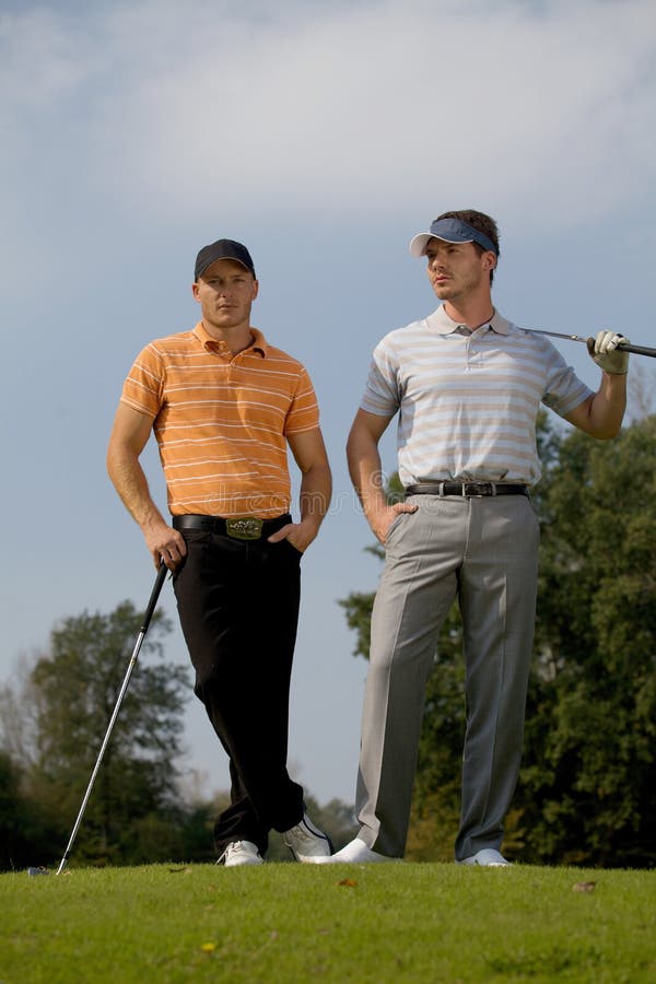 Handsome Golfer Man Taking Shot Stock Photo - Image of length ...