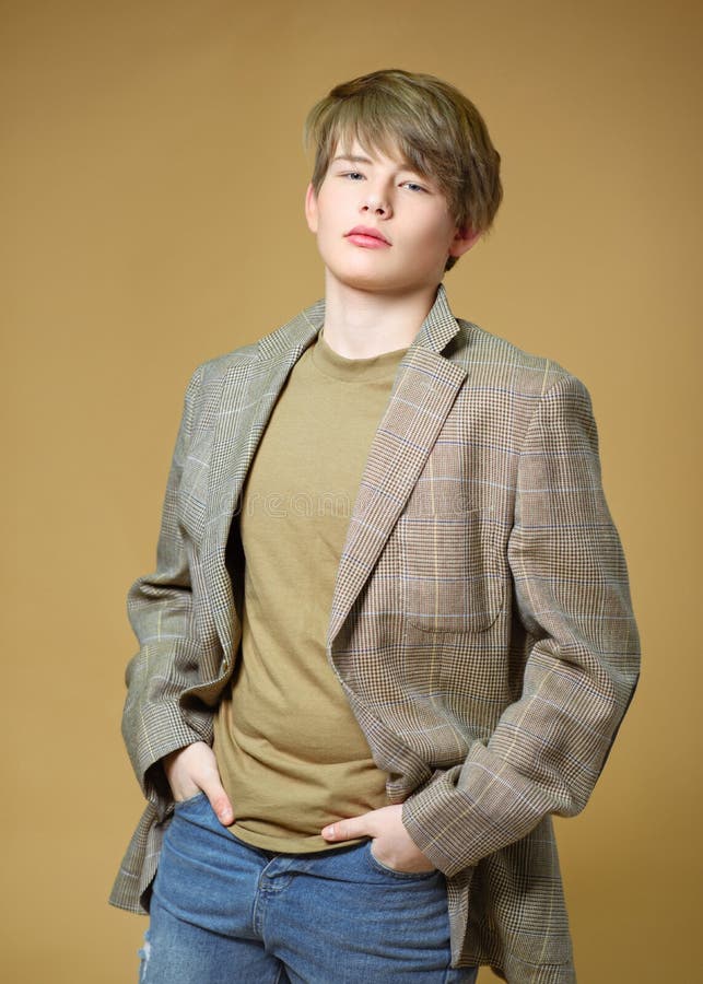 Portrait of Young Model Boy Stock Photo - Image of studio, teenager ...
