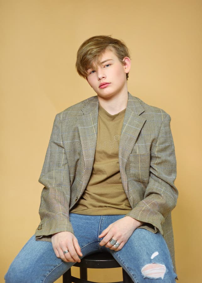 Portrait of Young Model Boy Stock Photo - Image of clothes, adorable ...