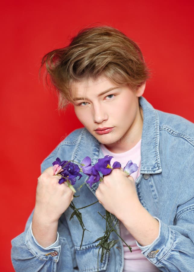 Portrait Of Young Model Boy Stock Photo - Image of clothes, spring ...