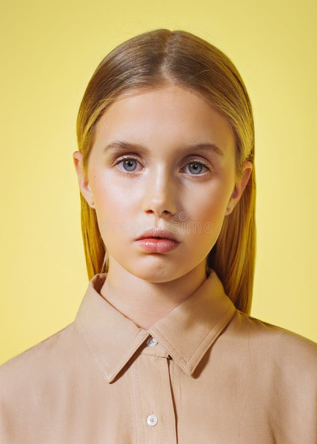 Portrait of Little Model Girl Stock Image - Image of girl, stylist ...