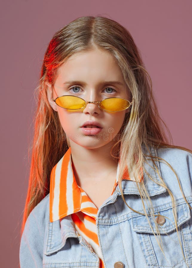 Portrait of Little Model Girl Stock Photo - Image of childhood, sweetie ...