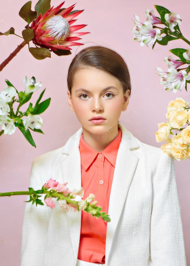 Portrait of Young Model Girl Stock Photo - Image of stylist, childhood ...