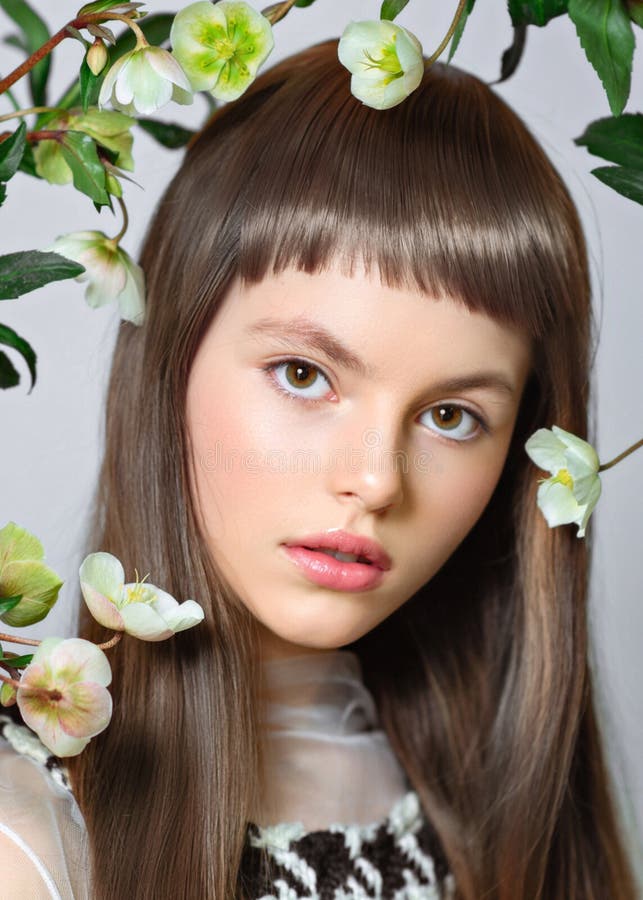Portrait of Young Model Girl Stock Image - Image of young, studio ...