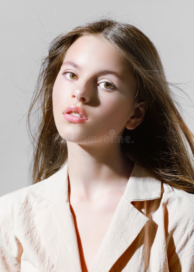 Portrait of Young Model Girl Stock Image - Image of fashion, clothes ...