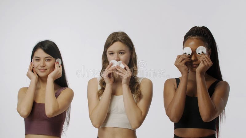 Portrait of Young Multiethnic Models on White Studio Background Close ...