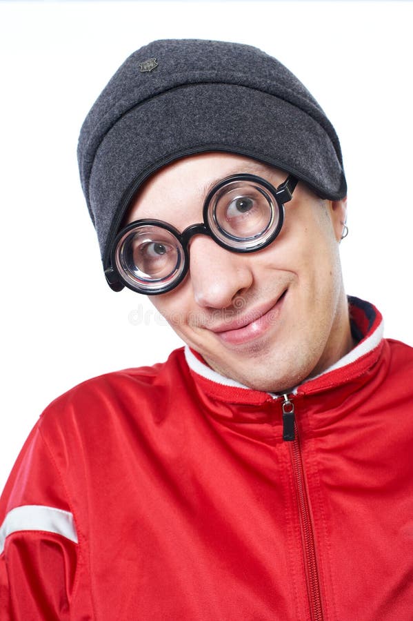 Portrait of a young nerd stock image. Image of hilarious - 18637609