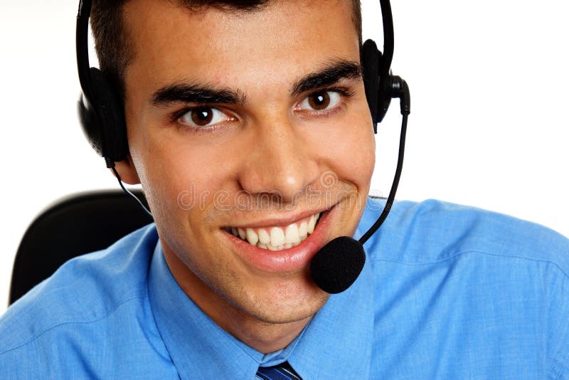 Portrait of young operator stock image. Image of male - 42501267