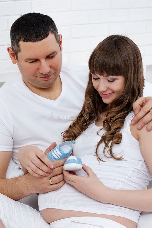 Portrait of a Happy Young Couple Expecting a Child Stock Photo - Image ...