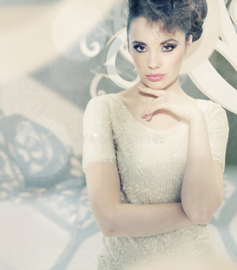 Portrait of the Young Pretty Lady Stock Image - Image of looking ...