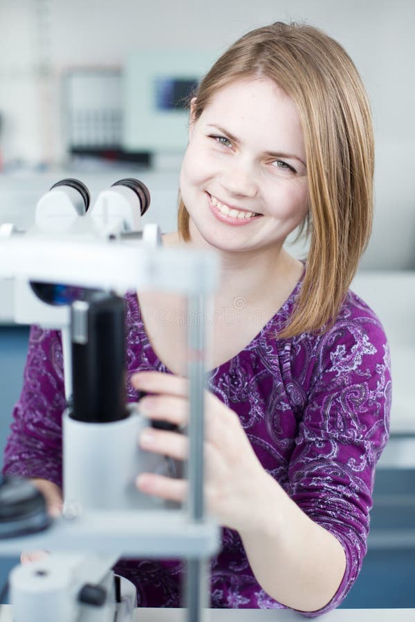 Portrait of a Young Pretty Optometrist Stock Image - Image of cornea ...