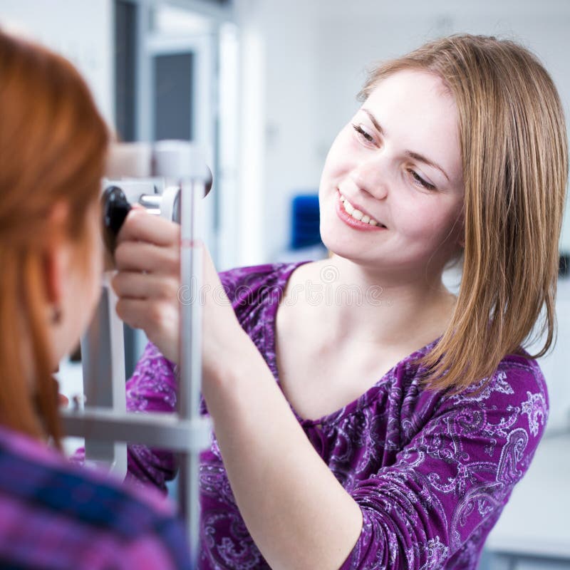 Portrait of a Young Pretty Optometrist Stock Image - Image of ...