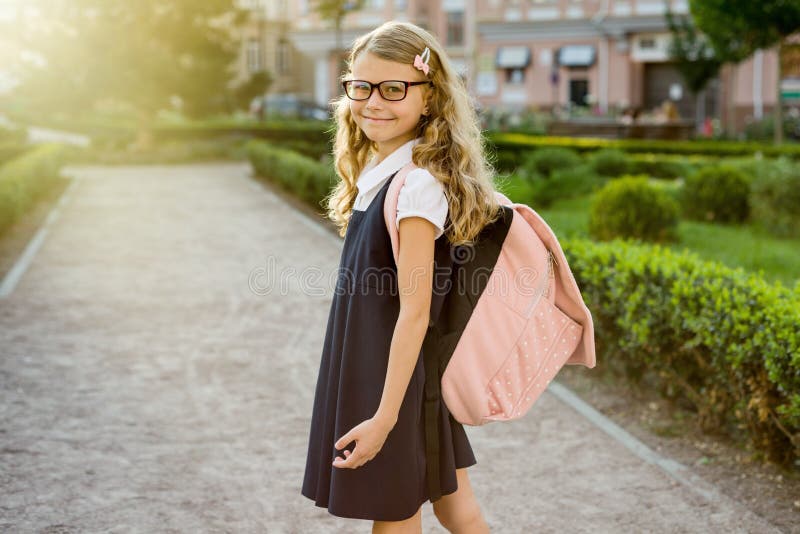 Portrait of Pretty Student on the Way To School Stock Image - Image of ...