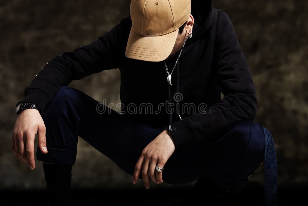 Portrait of Young Rapper in the Studio Stock Photo - Image of colored ...