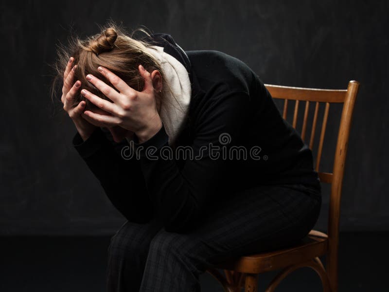 Portrait of Young Sad Woman, Receiving Bad Sms Indoor Stock Image ...