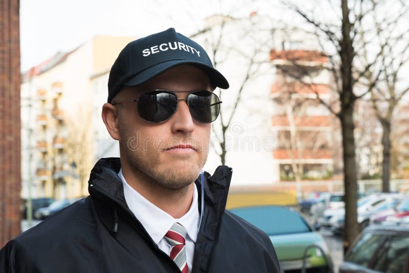 Portrait of Young Security Guard Stock Image - Image of black ...
